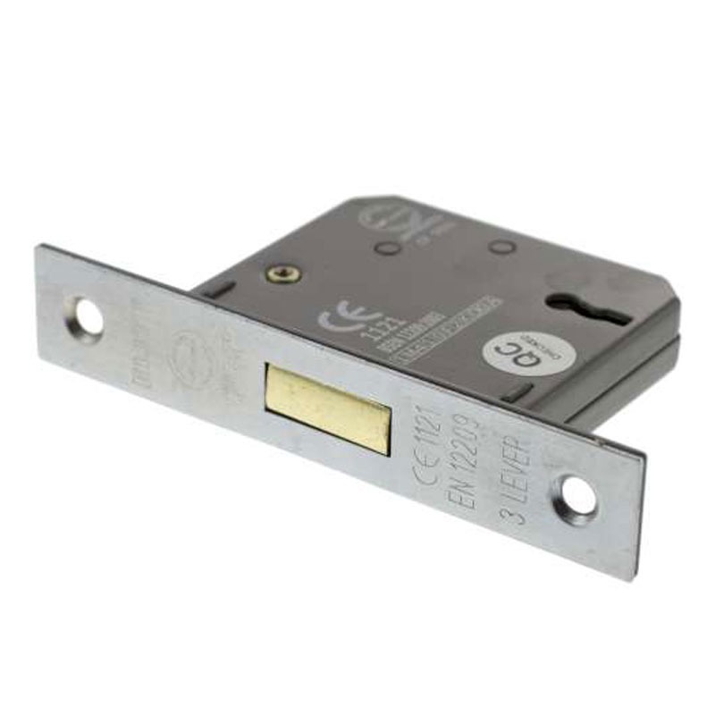 Mortice Deadlock CE Marked 2.5" Satin Chrome - Broughtons Lighting ...