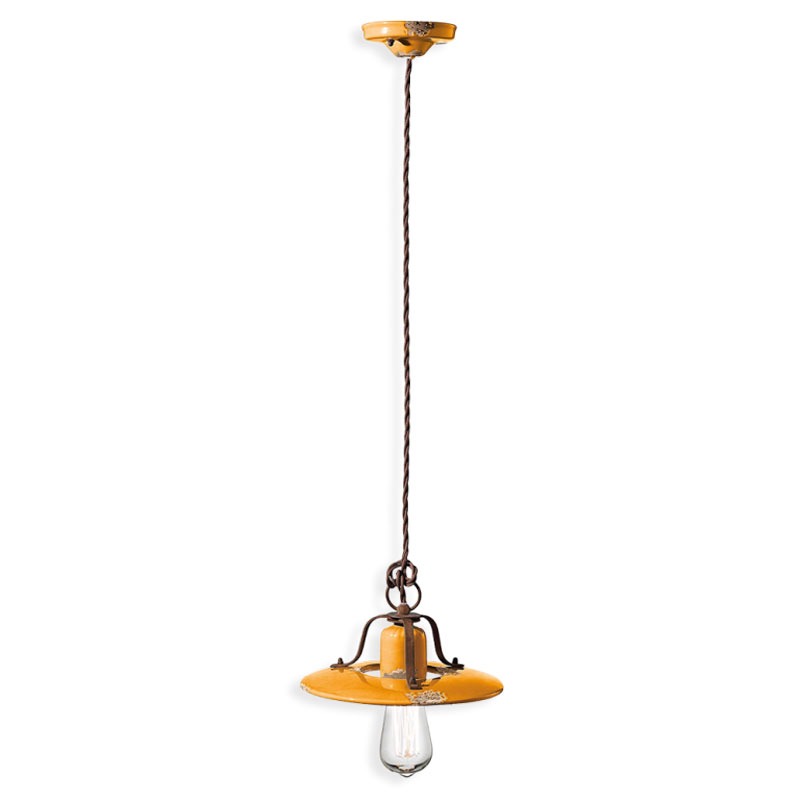 Ferroluce Ceiling Light C1441 Vintage Giallo - Broughtons Lighting ...