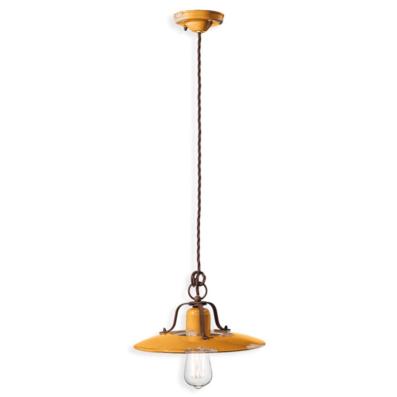Ferroluce Ceiling Light C1442 Vintage Giallo - Broughtons Lighting ...