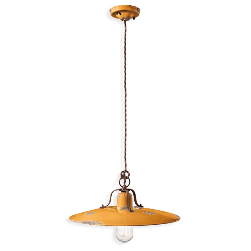 Ferroluce Ceiling Light C1443 Vintage Giallo - Broughtons Lighting ...
