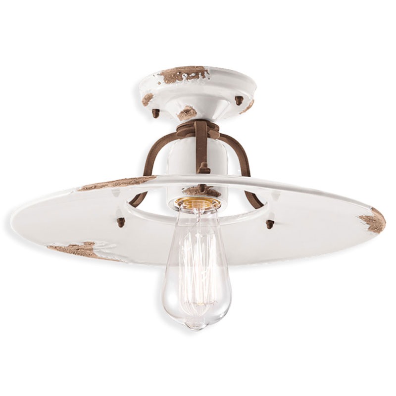 Ferroluce Ceiling Light C1445 Vintage Bianco - Broughtons Lighting ...
