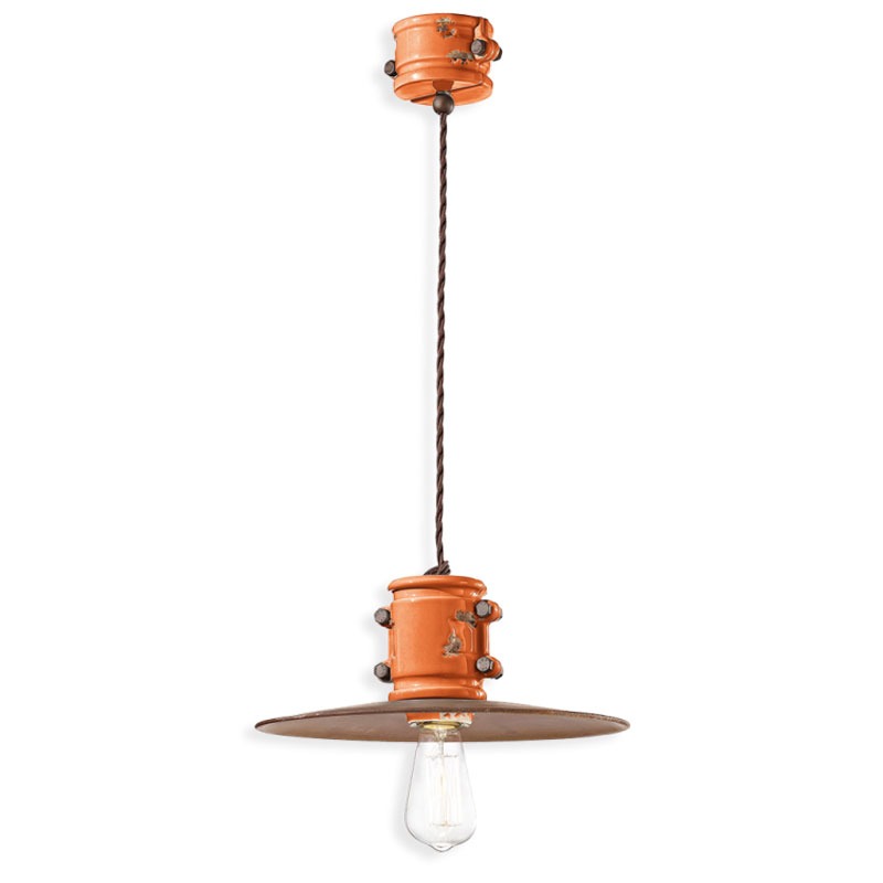 Ferroluce Ceiling Light C1522 Vintage Arancio - Broughtons Lighting ...