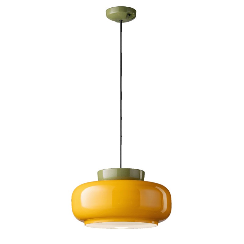 Ferroluce Maracana Ceiling Light C2741 Verde Salvia & Giallo ...