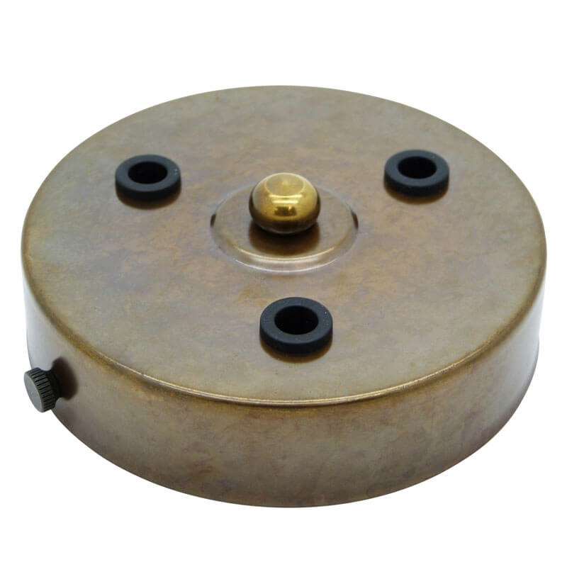 Ceiling Rose 3 Outlets Antique Brass - Broughtons Lighting & Ironmongery