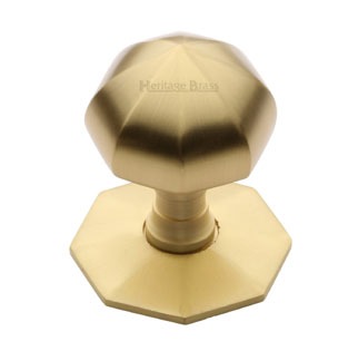Heritage V880 Centre Door Knob Satin Brass - Broughtons Lighting & Ironmongery