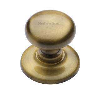 Heritage V901 Centre Door Knob Antique Brass Lacquered - Broughtons Lighting & Ironmongery