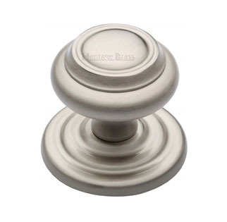 Heritage V905 Centre Door Knob Satin Nickel - Broughtons Lighting & Ironmongery