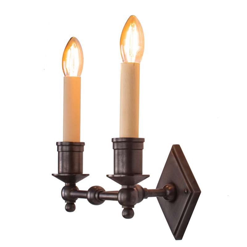 Christina Double Wall Light Antique Brass - Broughtons Lighting ...