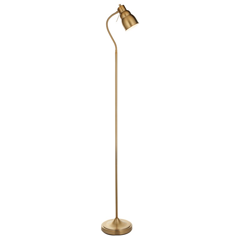 Classic Flexi Reader Floor Lamp Aged Brass - Broughtons Lighting & Ironmongery