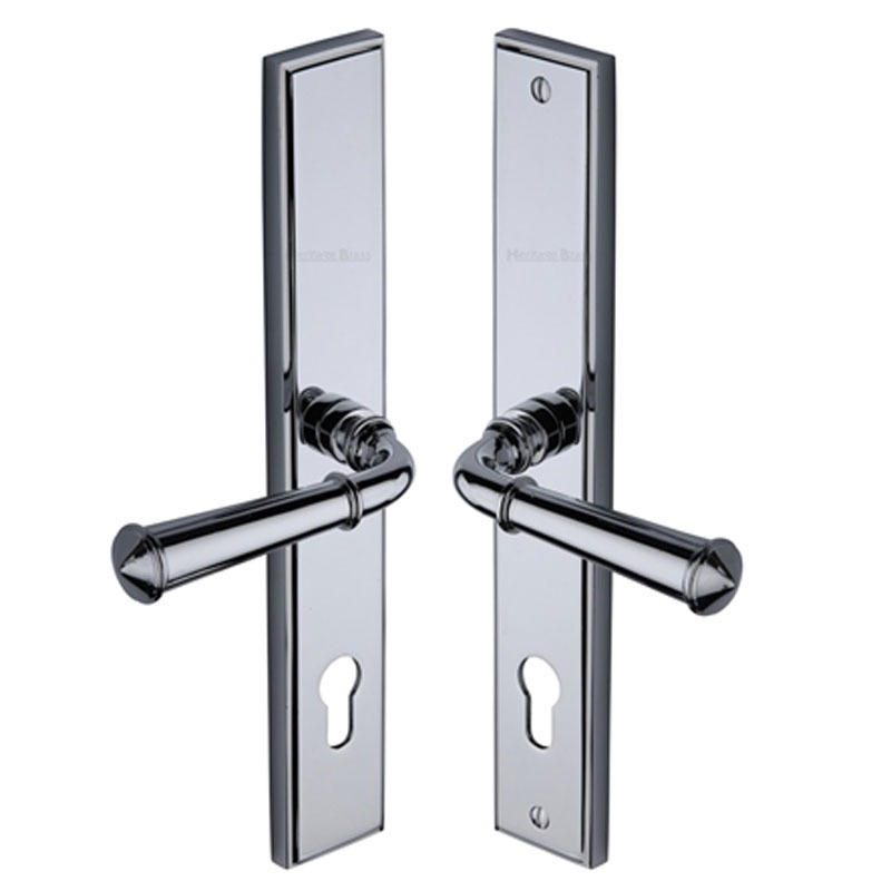 Heritage Colonial Multipoint Door Handles Left Hand Polished Chrome ...