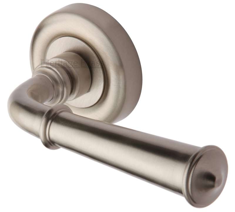 Heritage Colonial Round Rose Door Handles V1932 Satin Nickel ...