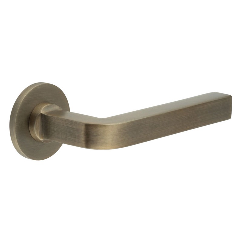 Eaton Handle on Sprung Round Rose Antique Brass PVD - Broughtons ...