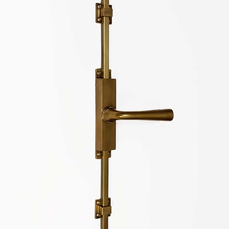 Aston Narrow Cremone Bolt with Straight Lever Antique Brass Unlacquered ...