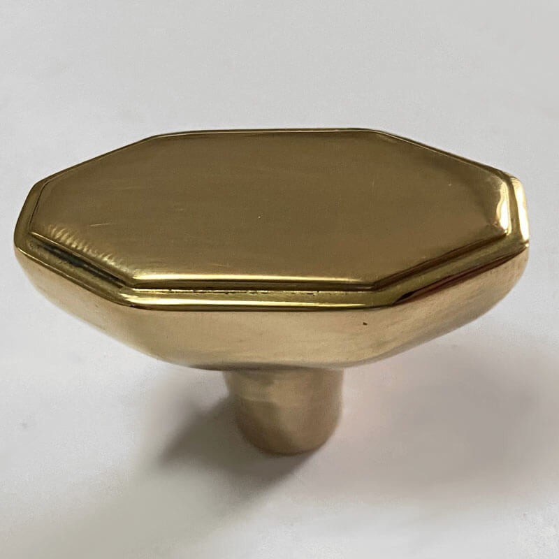 Aston Art Deco Cupboard Knob 38mm Polished Brass Lacquered - Broughtons Lighting & Ironmongery