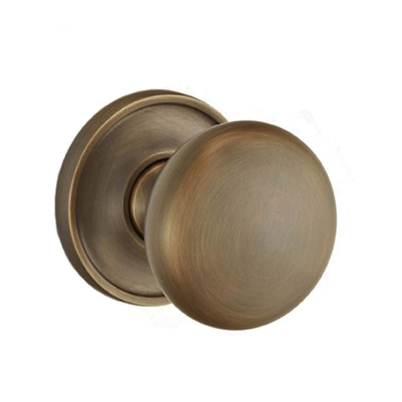 Cushion Door Knob Raised Rose Antique Brass - Broughtons Lighting & Ironmongery