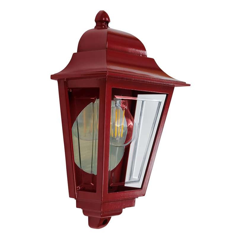 Elstead Deco Lane Half Wall Lantern Red - Broughtons Lighting & Ironmongery