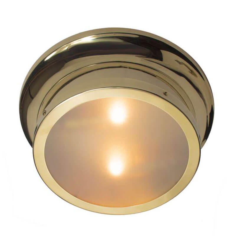 Deco Small Round Bulkhead Light IP44 Polished Brass Lacquered ...