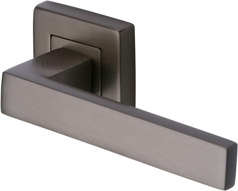 Heritage Delta Square Rose Door Handles SQ5420 Matt Bronze Lacq ...