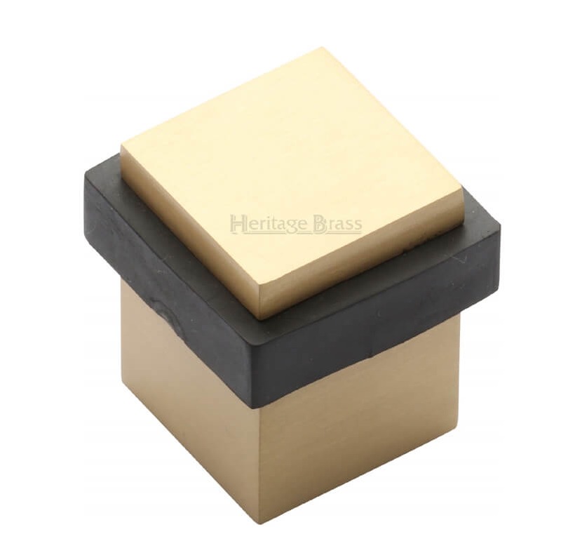 Heritage Floor Mounted Square Door Stop V1089 Satin Brass - Broughtons ...
