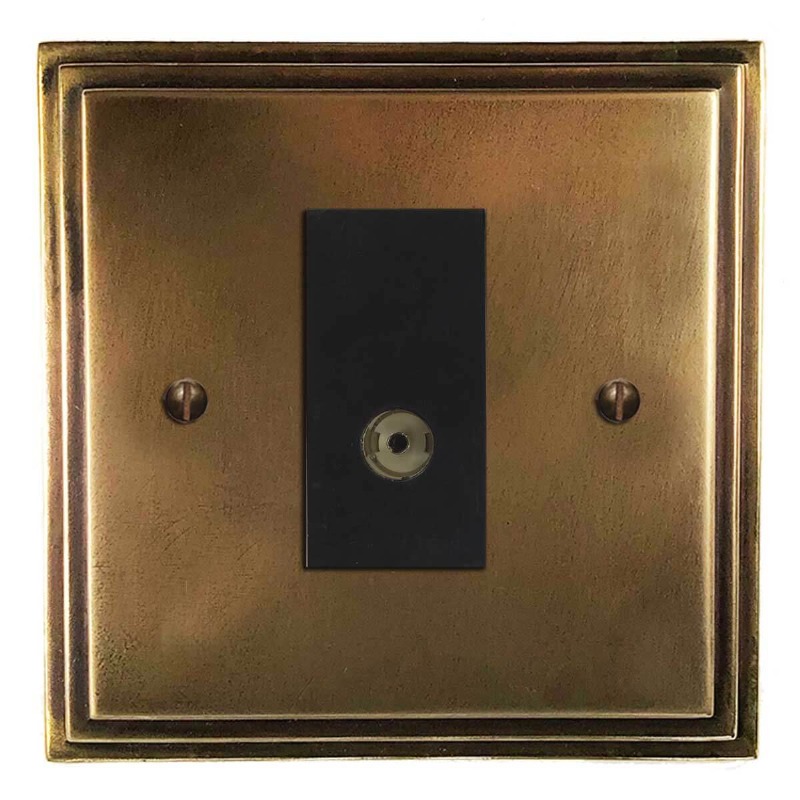 Edwardian TV Socket Outlet Hand Aged Brass - Broughtons Lighting ...