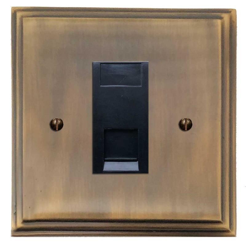 Edwardian RJ45 Socket CAT 5 Antique Brass Lacquered - Broughtons ...