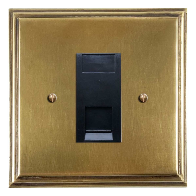 Edwardian RJ45 Socket CAT 5 Antique Satin Brass - Broughtons Lighting ...