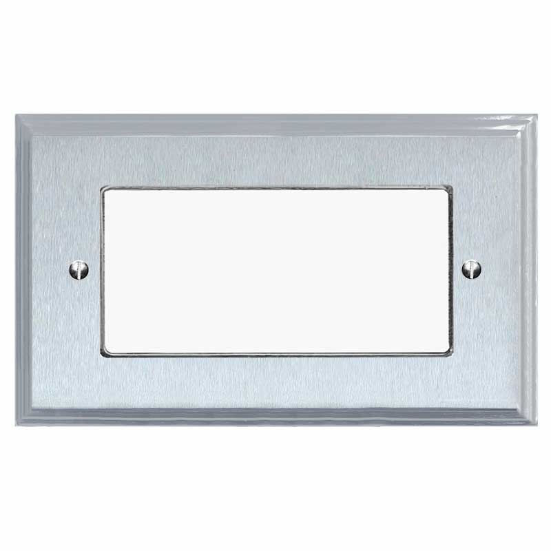 Edwardian Plate for Modular Electrical Components 50x100mm Satin Chrome ...