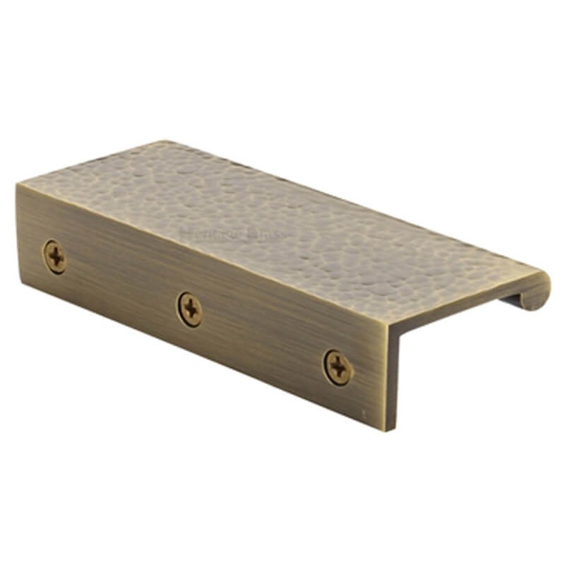 Heritage Hammered Edge Pull HAMEPR 100mm Antique Brass - Broughtons ...