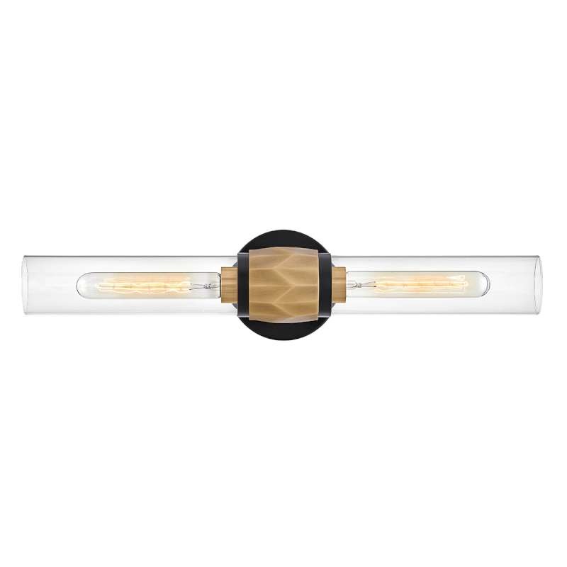 Hinkley Ellison Bathroom Double Wall Light Black & Heritage Brass ...