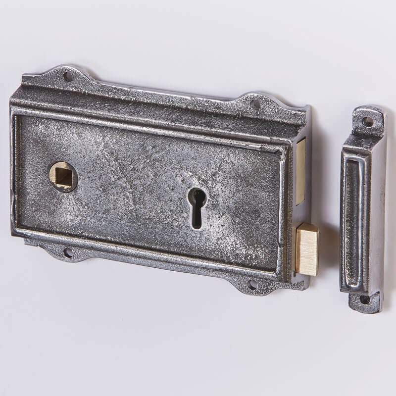 Flanged Iron Rim Lock 6" Left Hand - Broughtons Lighting & Ironmongery