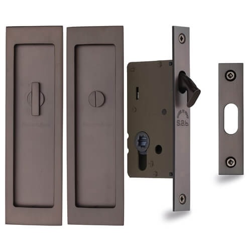 Heritage Pocket Door WC Privacy Set C1877 Matt Bronze - Broughtons ...