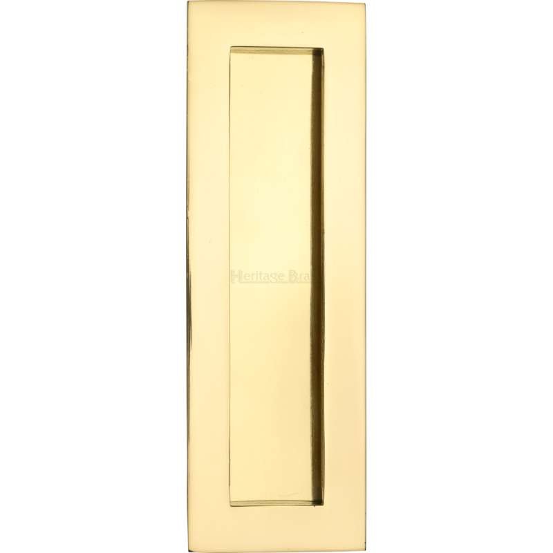 Heritage Rectangular Flush Door Pull C1855 175mm Polished Brass - Broughtons Lighting & Ironmongery