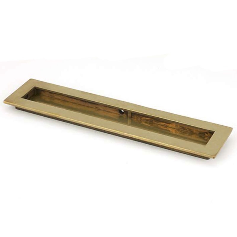 From The Anvil Flush Rectangular Pull Plain 250mm Aged Brass ...