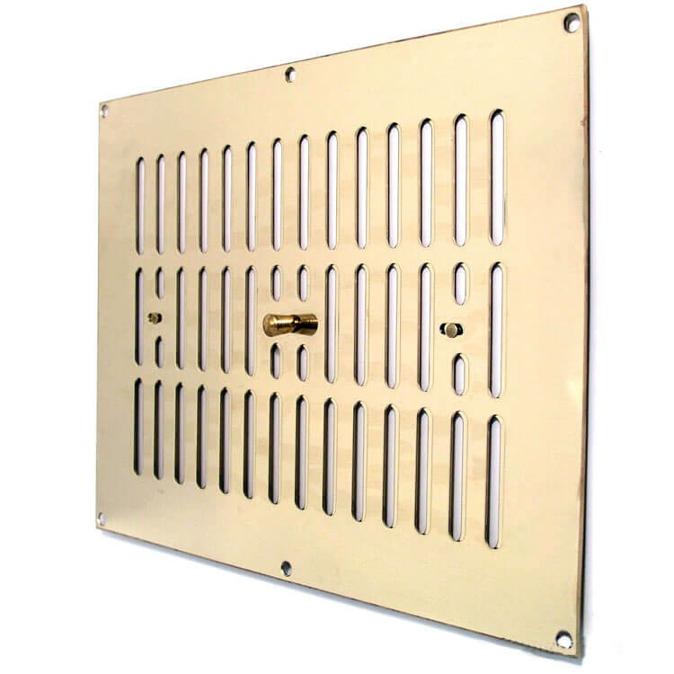 Hit And Miss Air Vent 12 X 9 Polished Brass Unlacquered Broughtons Lighting And Ironmongery