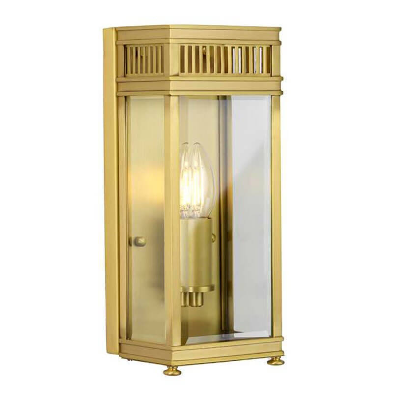 Elstead Holborn Small Outdoor Wall Lantern Brushed Brass - Broughtons ...