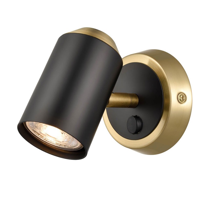 Hollywood Single Spotlight Matt Black & Brushed Brass - Broughtons ...
