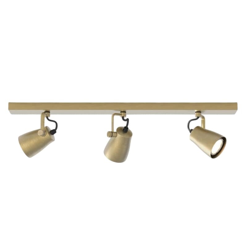 Juno Triple Bar Spotlights Matt Brushed Brass - Broughtons Lighting ...