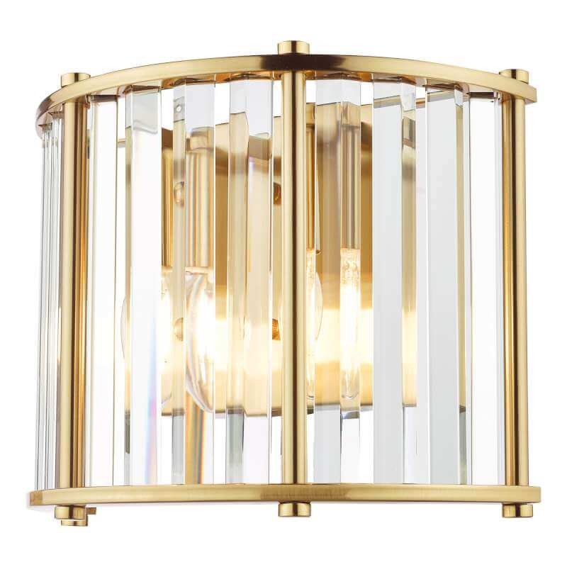 Kiran Double Wall Light Natural Brass - Broughtons Lighting & Ironmongery