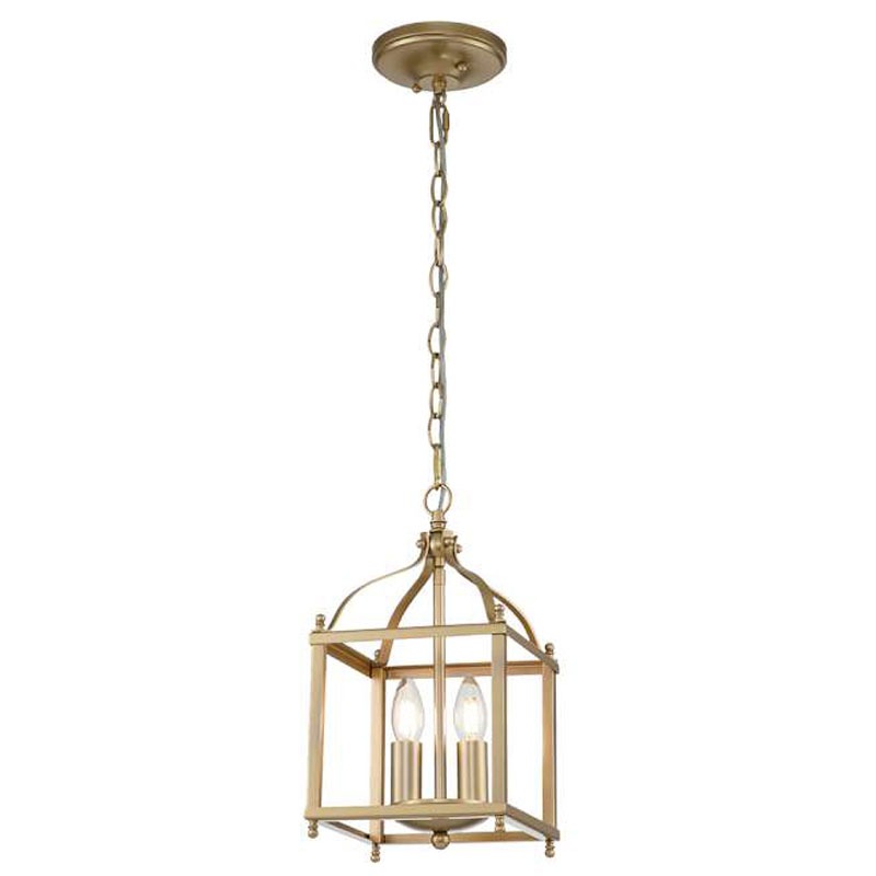 Kichler Larkin Small Cage Lantern Natural Brass - Broughtons Lighting ...