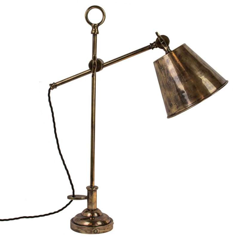 Library Adjustable Table Lamp Renovated Brass - Broughtons Lighting ...