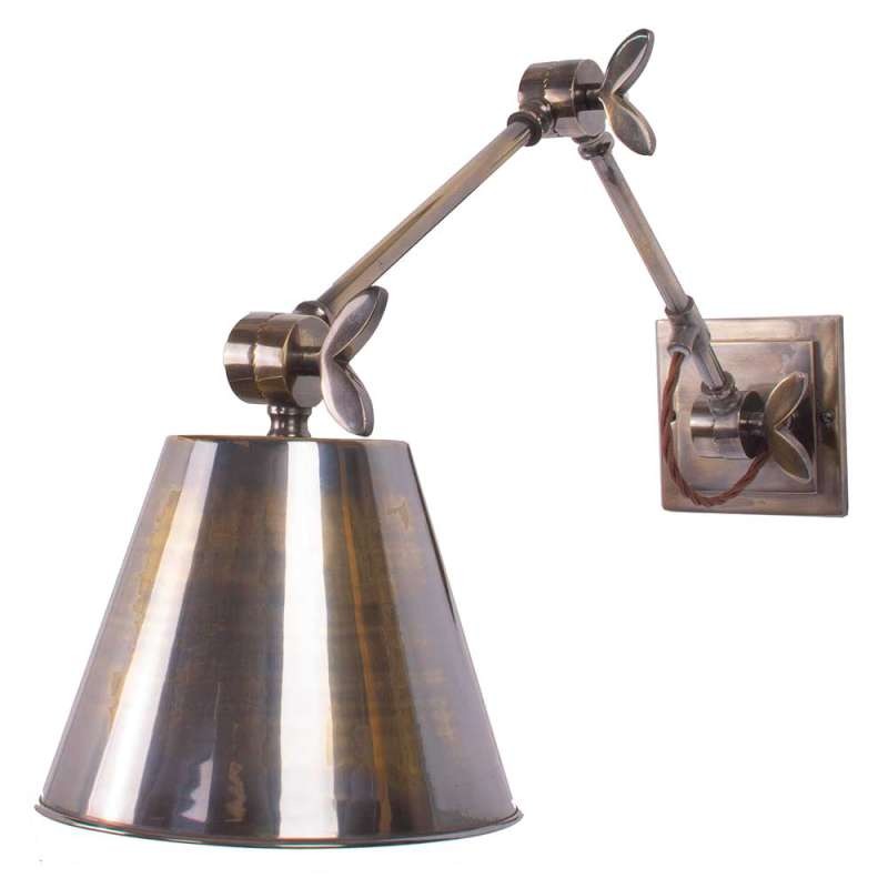 Library Double Adjustable Wall Light Renovated Brass - Broughtons ...