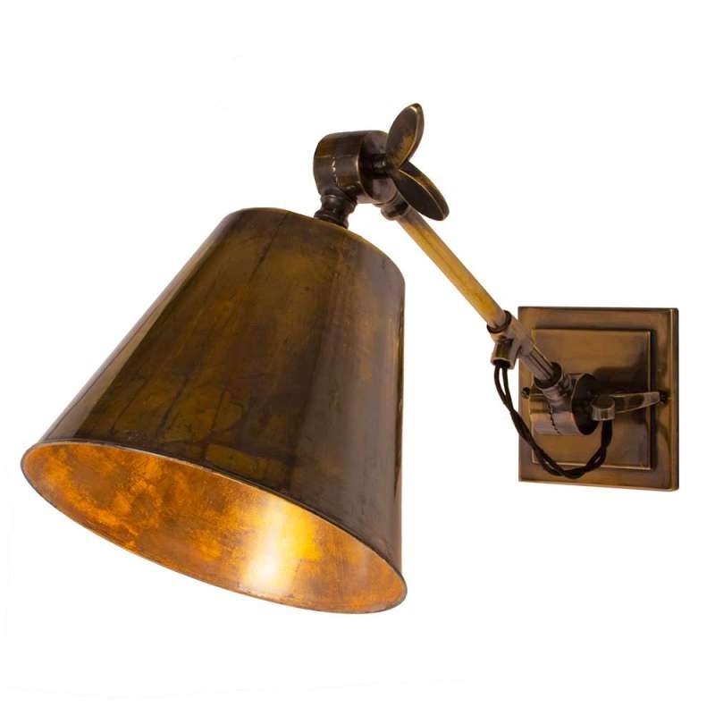 Library Single Adjustable Wall Light Renovated Brass - Broughtons ...