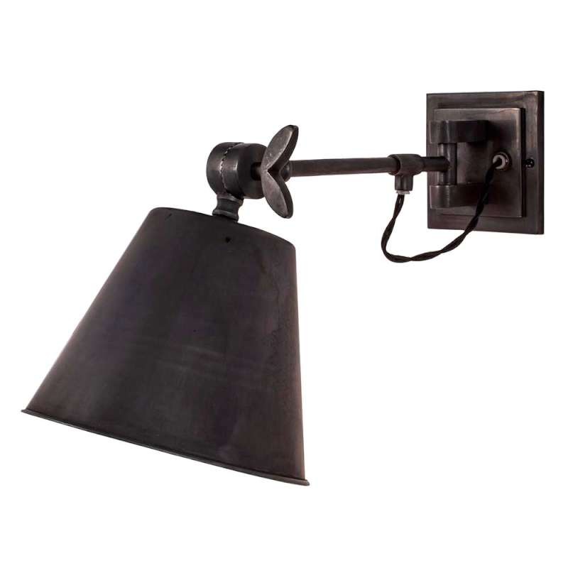 Library Swing Arm Wall Light With Push Switch Antique - Broughtons ...