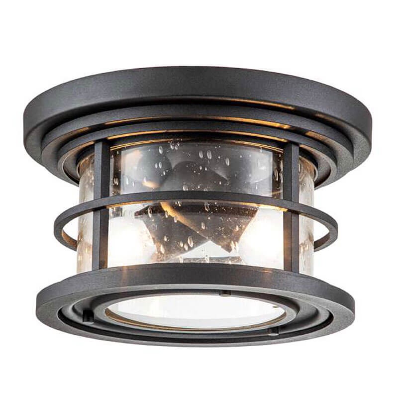 Feiss Lighthouse Outdoor Flush Ceiling Light Black - Broughtons ...