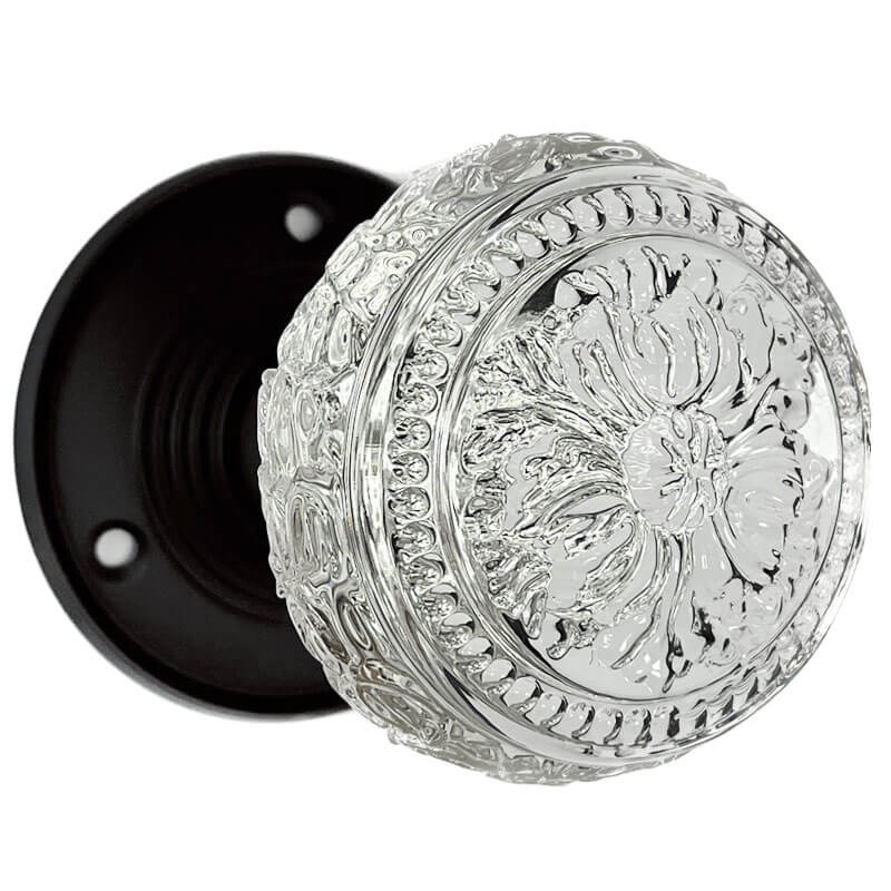 Louis XIV Glass Door Knobs Oil Rubbed Bronze - Broughtons Lighting & Ironmongery