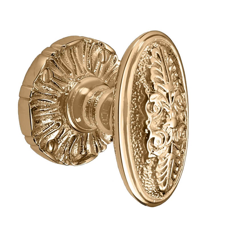 Brassart Louis XV Mortice Door Knobs Polished Brass Lacquered - Broughtons Lighting & Ironmongery