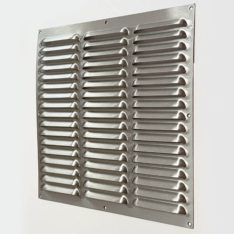 Louvre Air Vent Cover 12" x 12" Satin Stainless Steel - Broughtons ...