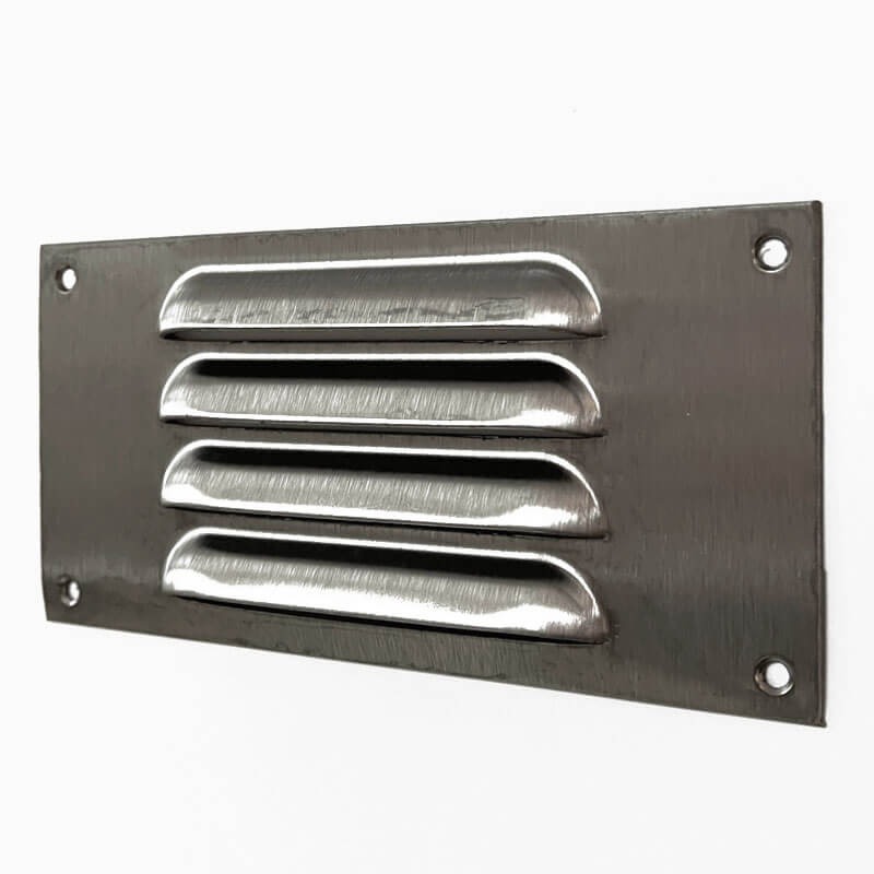 Louvre Air Vent Cover 6" x 3" Satin Stainless Steel - Broughtons ...