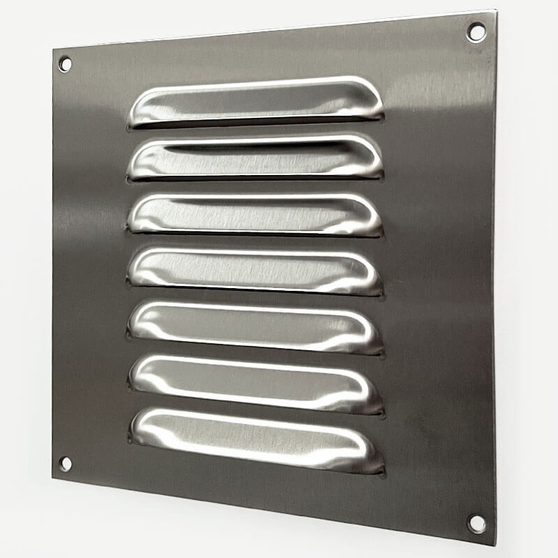 Louvre Air Vent Cover 6" x 6" Satin Stainless Steel - Broughtons ...