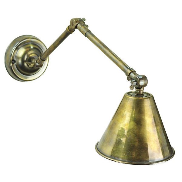 Map Room Triple Joint Adjustable Single Wall Light Antique Brass ...
